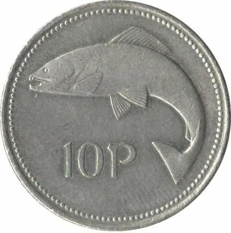 Ireland Ten Pence 10 Pingin, Irish Eire Decimal Choice of Date 1969 ...