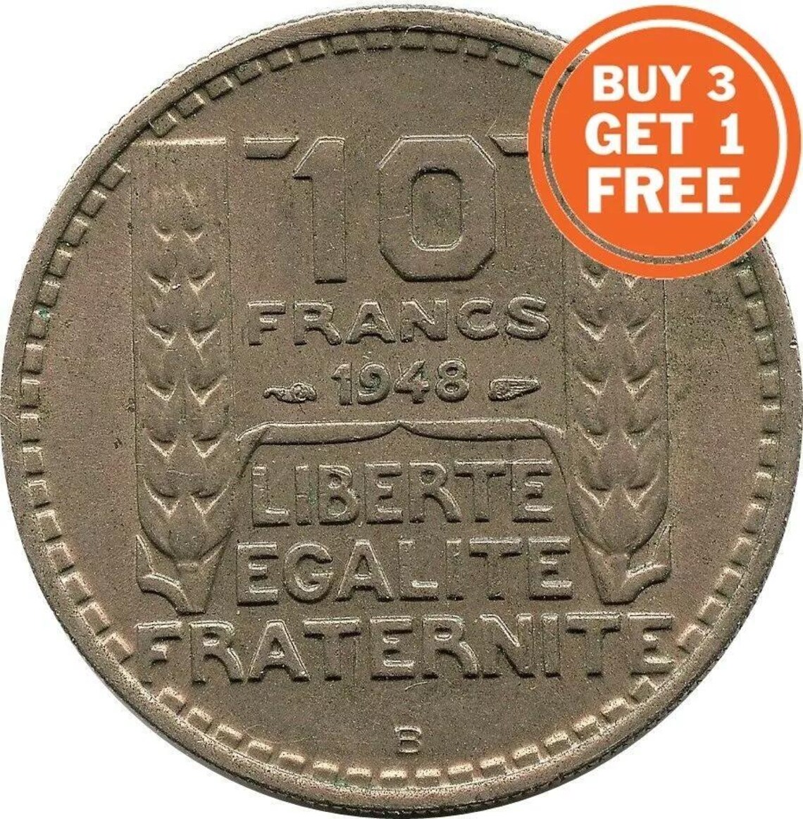 10 French Francs Small and Large Head Type 1945-1949 With Marks - Etsy
