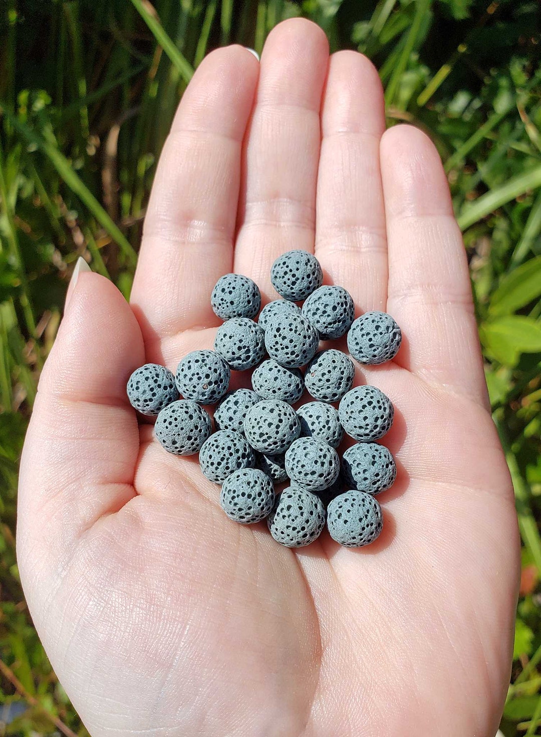 Teal Lava Rock Basalt 10mm Sphere Orb Marble Single Piece or Wholesale ...