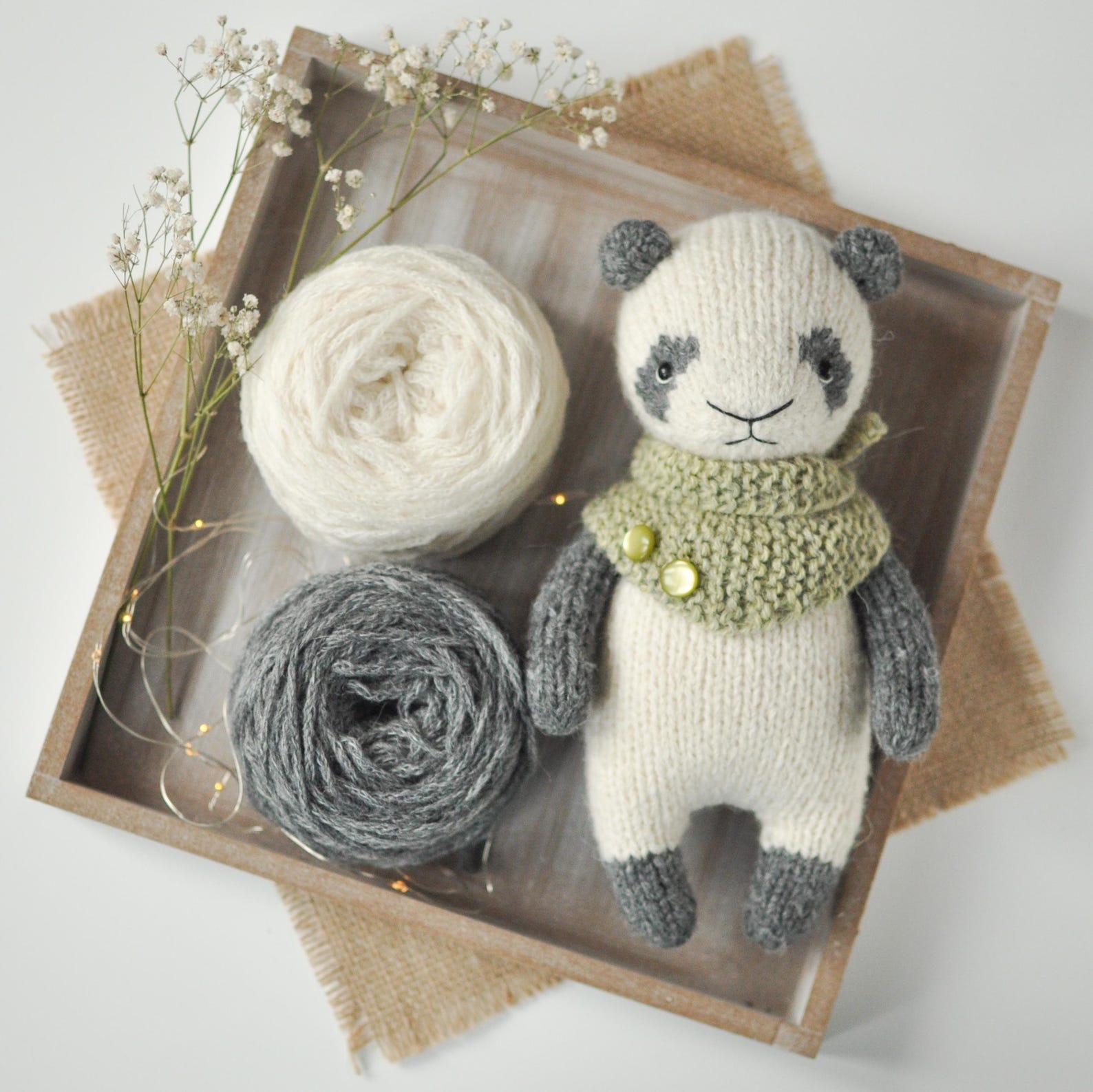 Teng Teng Little Panda. KNITTING Pattern. Panda the Bear With the Scarf ...