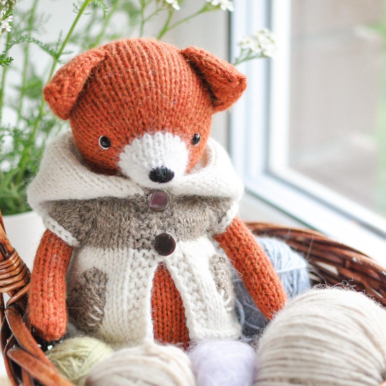 Archie the Fox. Two Patterns: Flat and Round Methods. KNITTING Pattern ...
