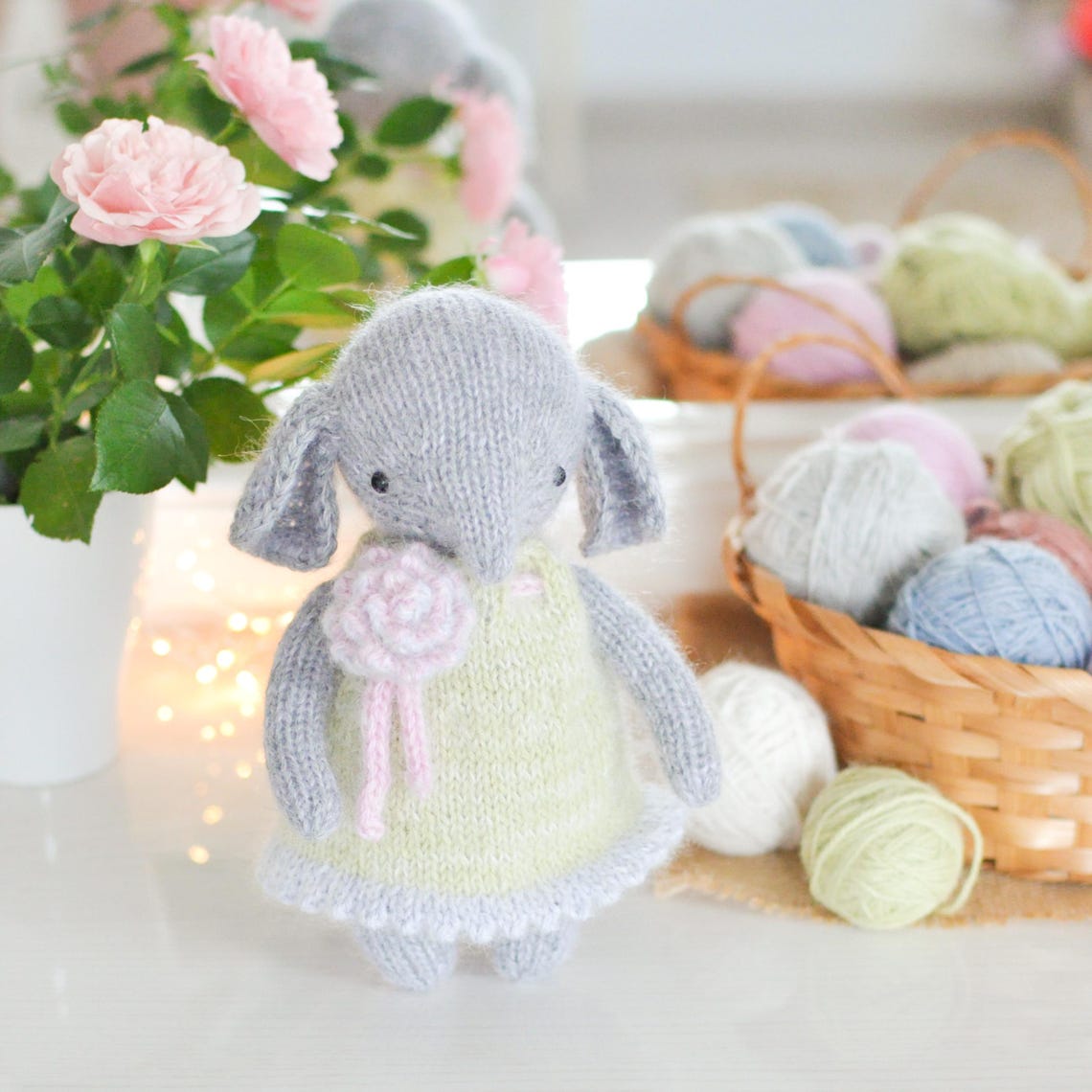 Lizzie and Eliphy the Elephant Twins. KNITTING Pattern. Two Patterns ...