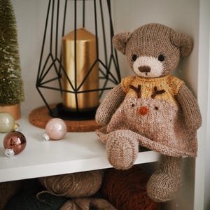 Christmas Bear. KNITTING Pattern. Bear With the the Romper and the ...