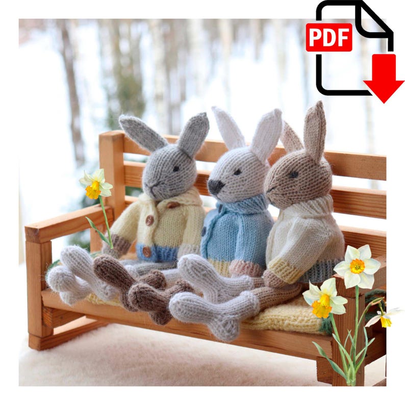 Sebastian the Bunny. Bunny KNITTING Pattern, Knitted Toy Tutorial - Etsy