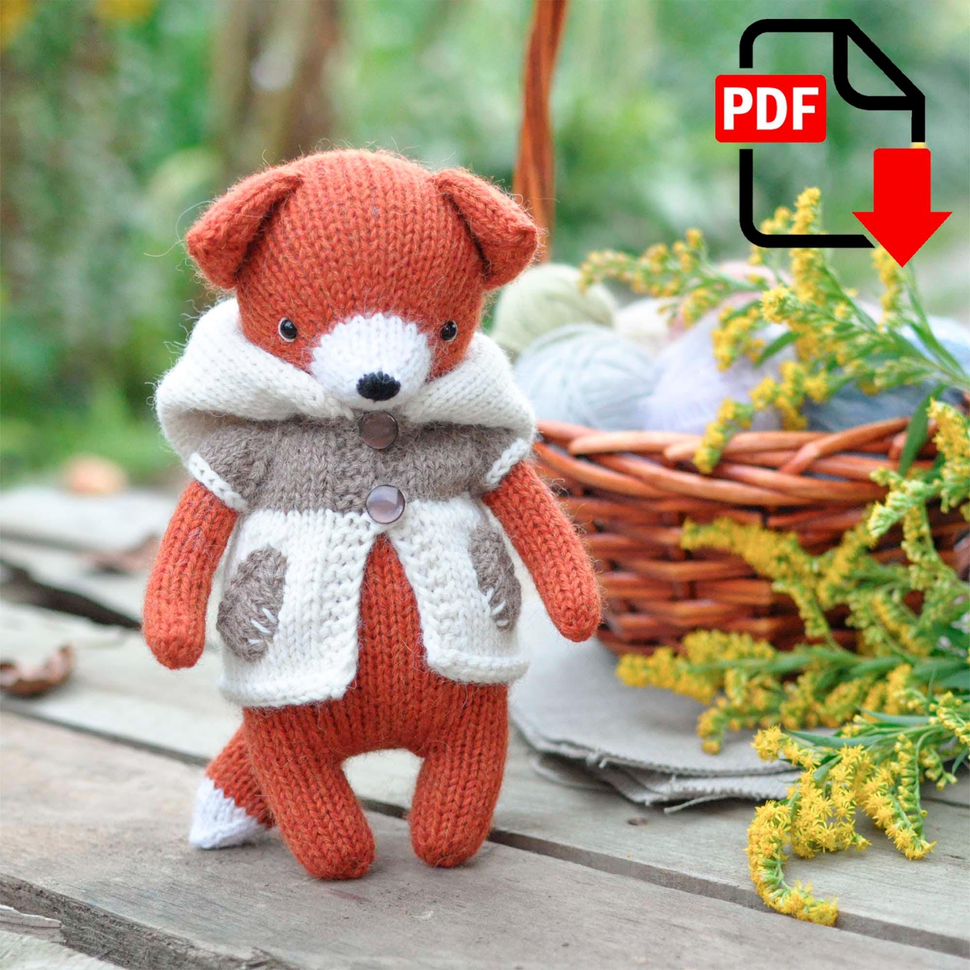 Archie the Fox. Two Patterns: Flat and Round Methods. KNITTING Pattern ...