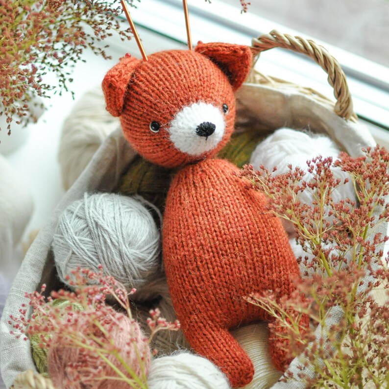 Archie the Fox. Two Patterns: Flat and Round Methods. KNITTING Pattern ...