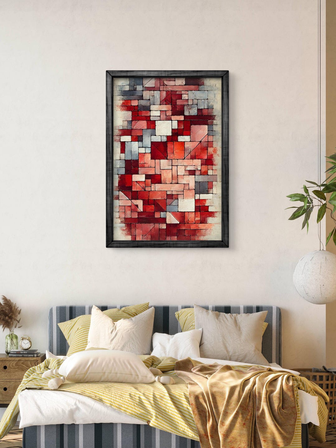 Red Brick by Bonds Abstract Modern Wall Art - Etsy