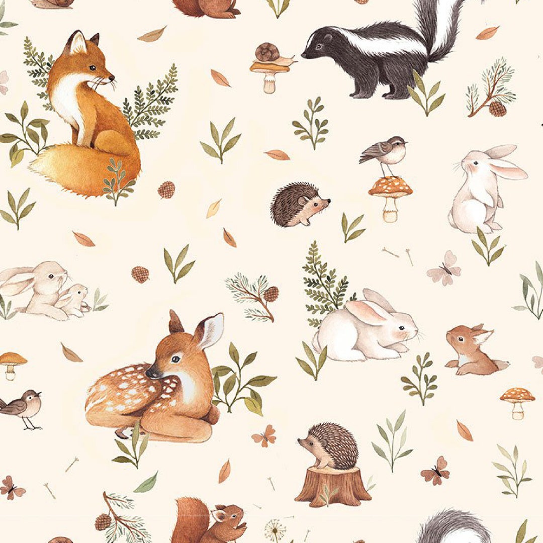 Dear Stella - Little Fawn and Friends Collection - Friends in Cream - Etsy