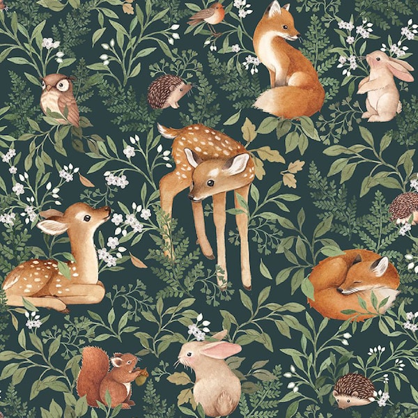 Fawn Print Fabric - Etsy