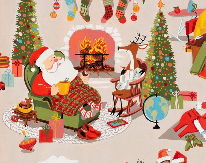 Alexander Henry - Fireside Santa in Rose Quartz - Last 3/4 Yard - Etsy