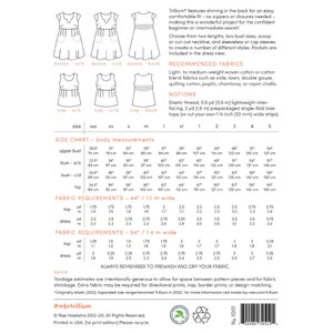 Printed Sewing Pattern for Trillium Dress or Top - Etsy