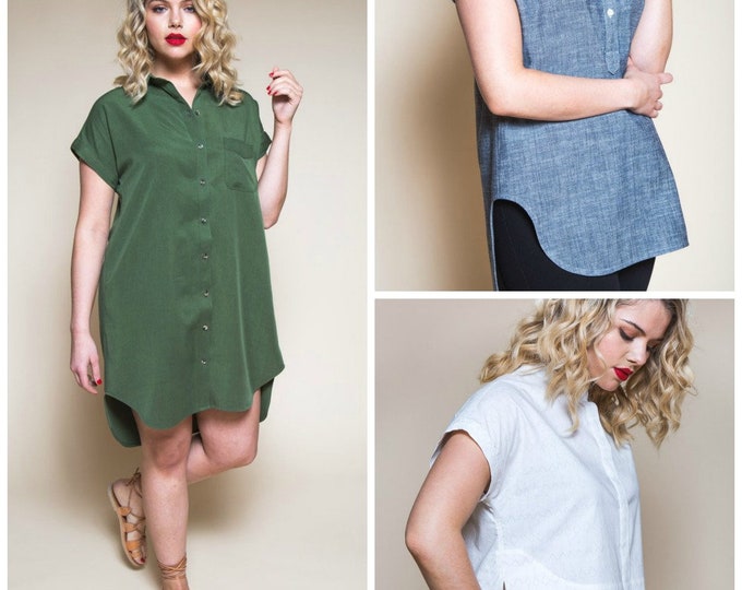 Closet Core Patterns Kalle Shirt Shirtdress Pattern | Etsy