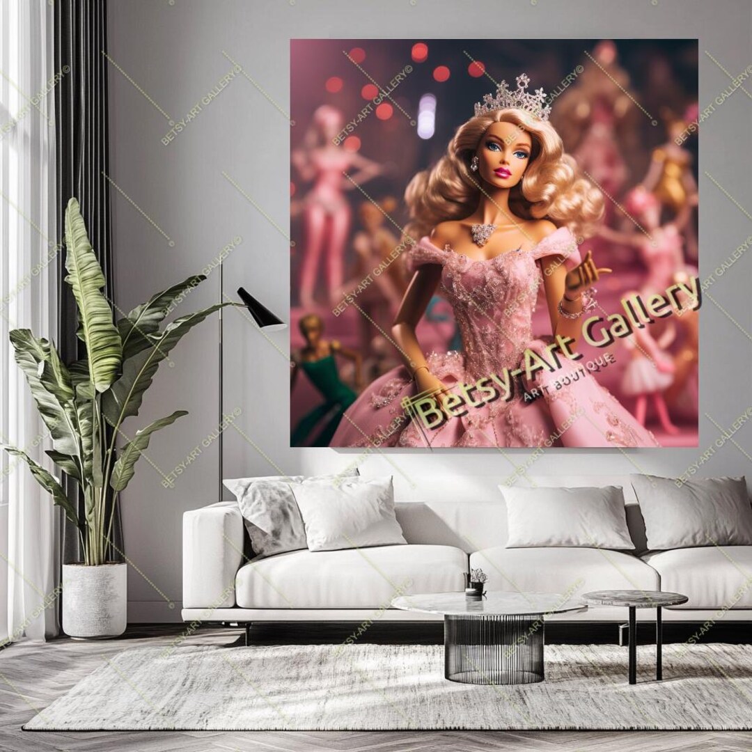 Glam Barbie Doll Portrait Fashion Canvas Print: Modern Pop Girl Art - Etsy