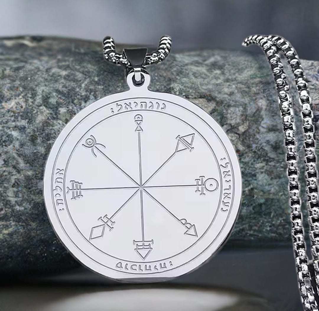 Silver Gold Talisman Protection - King Solomon Seal Necklace – Luck ...