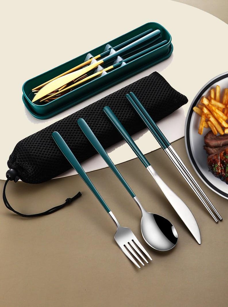Stainless Steel Portable Tableware Set – Premium Travel Cutlery With ...