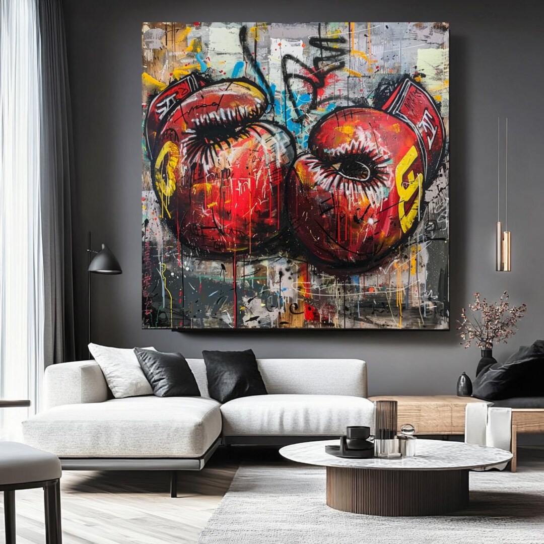 Graffiti Boxing Gloves Canvas Print: Bold Sports Street Art - Etsy