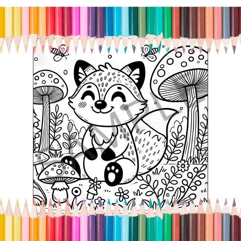 Whimsical Coloring Pages for Kids, Set of 6 - Etsy