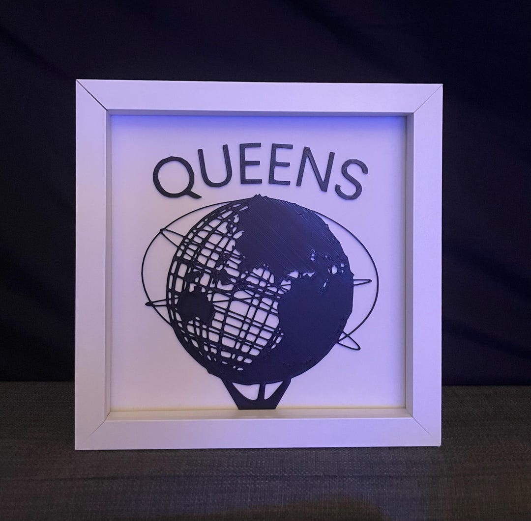 Queens Unisphere Shadow Box Containing 3D Printed Rendering - Etsy