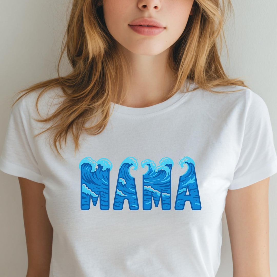 MAMA Ocean Waves PNG, Retro Surf Mom Sublimation, Coquette Varsity ...