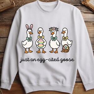 Easter Goose PNG, Cute Bunny Goose Clipart, Funny Egg Goose Sublimation ...