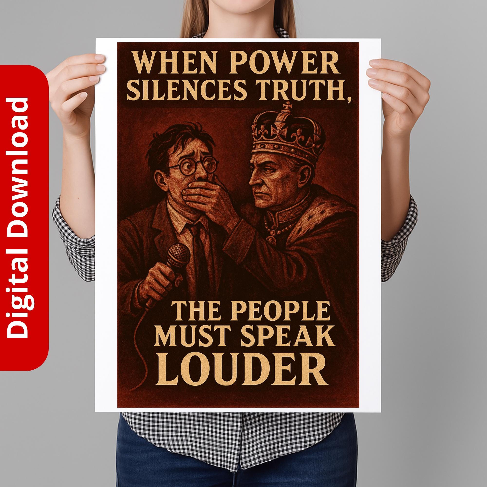 Protest Sign Printable – Activist Poster, Democracy, Freedom (digital ...