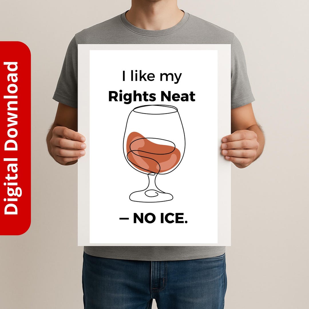 Printable Protest Sign – No Ice, Rights Neat Poster – Instant Download ...