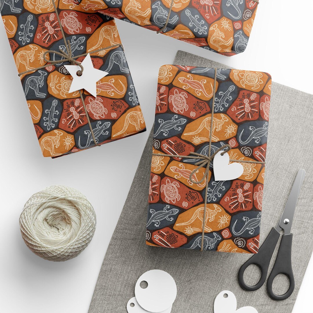 Aboriginal Art Wrapping Paper, Australian Tribal Motif - Etsy