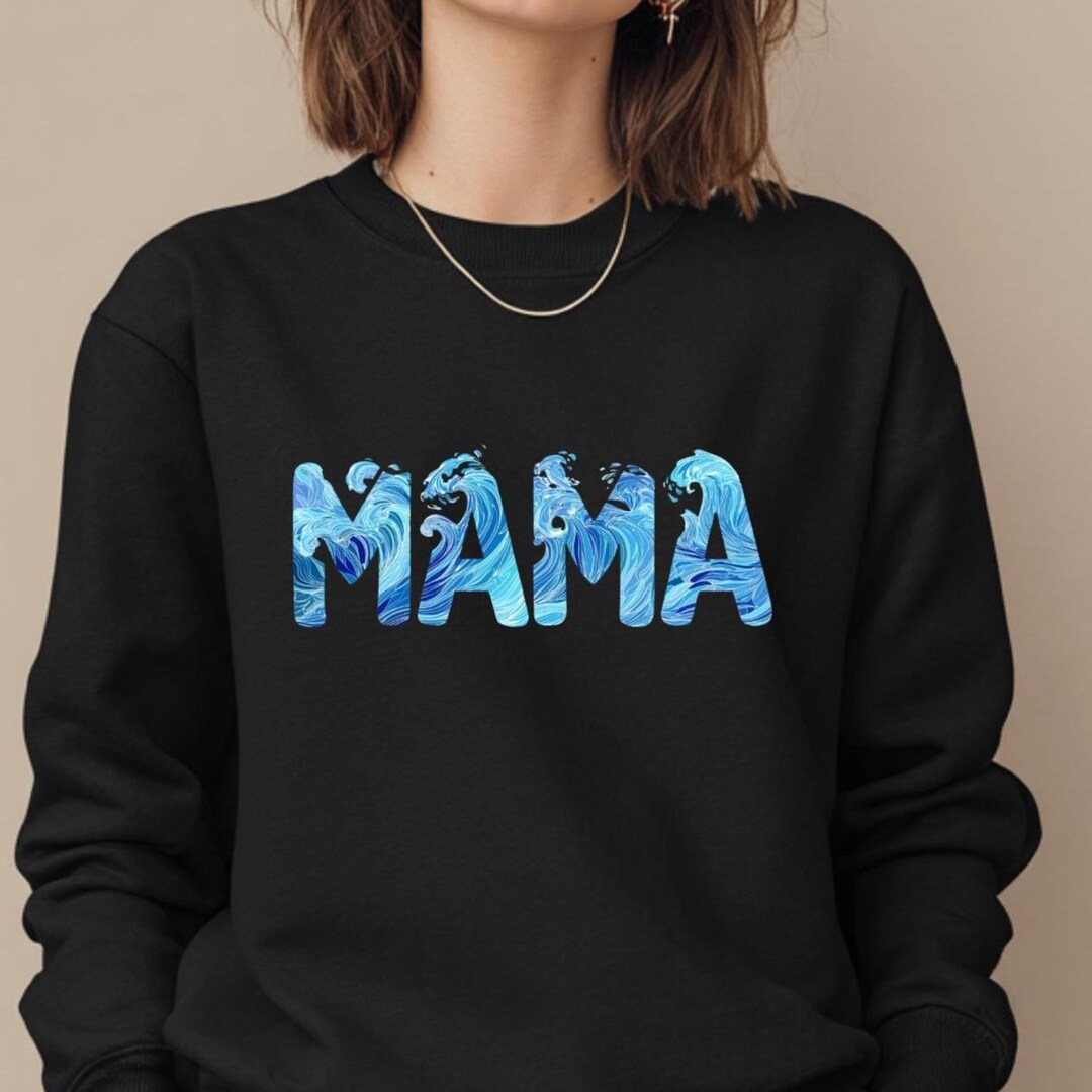 MAMA Ocean Waves PNG, Retro Surf Mom Sublimation, Coquette Varsity ...