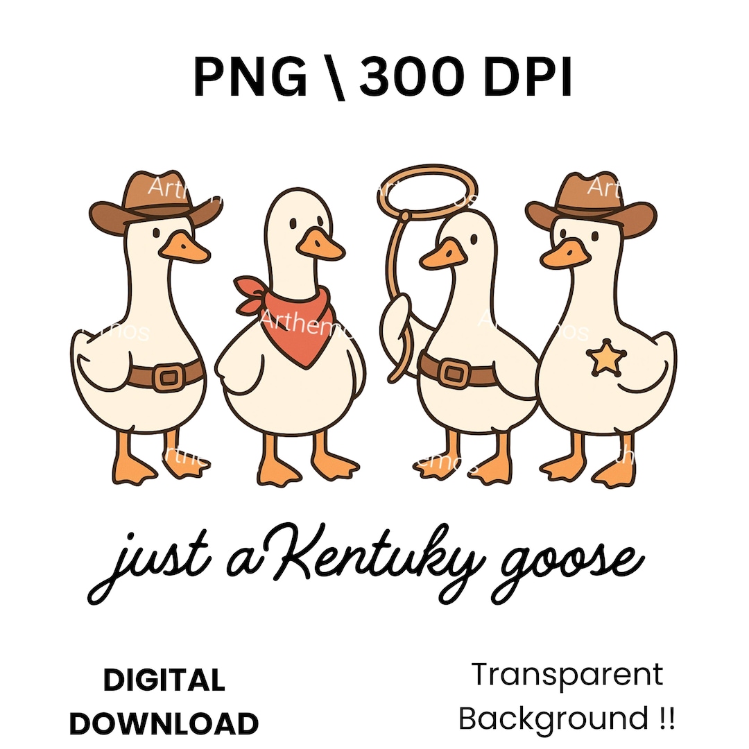 Kentucky Cowboy Goose PNG, Western Sheriff Goose Clipart (digital ...
