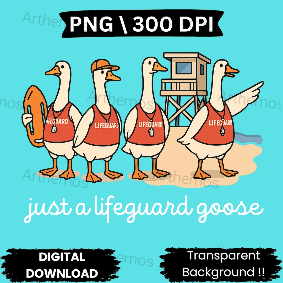 Lifeguard Goose PNG, Funny Summer Goose Clipart, Beach Goose ...
