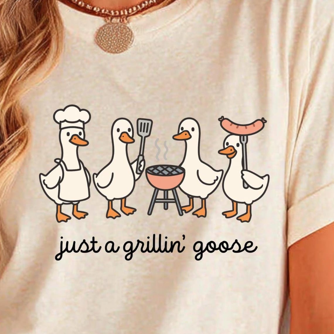 BBQ Goose PNG, Funny Summer Goose Clipart, Cute Grill Goose Sublimation ...