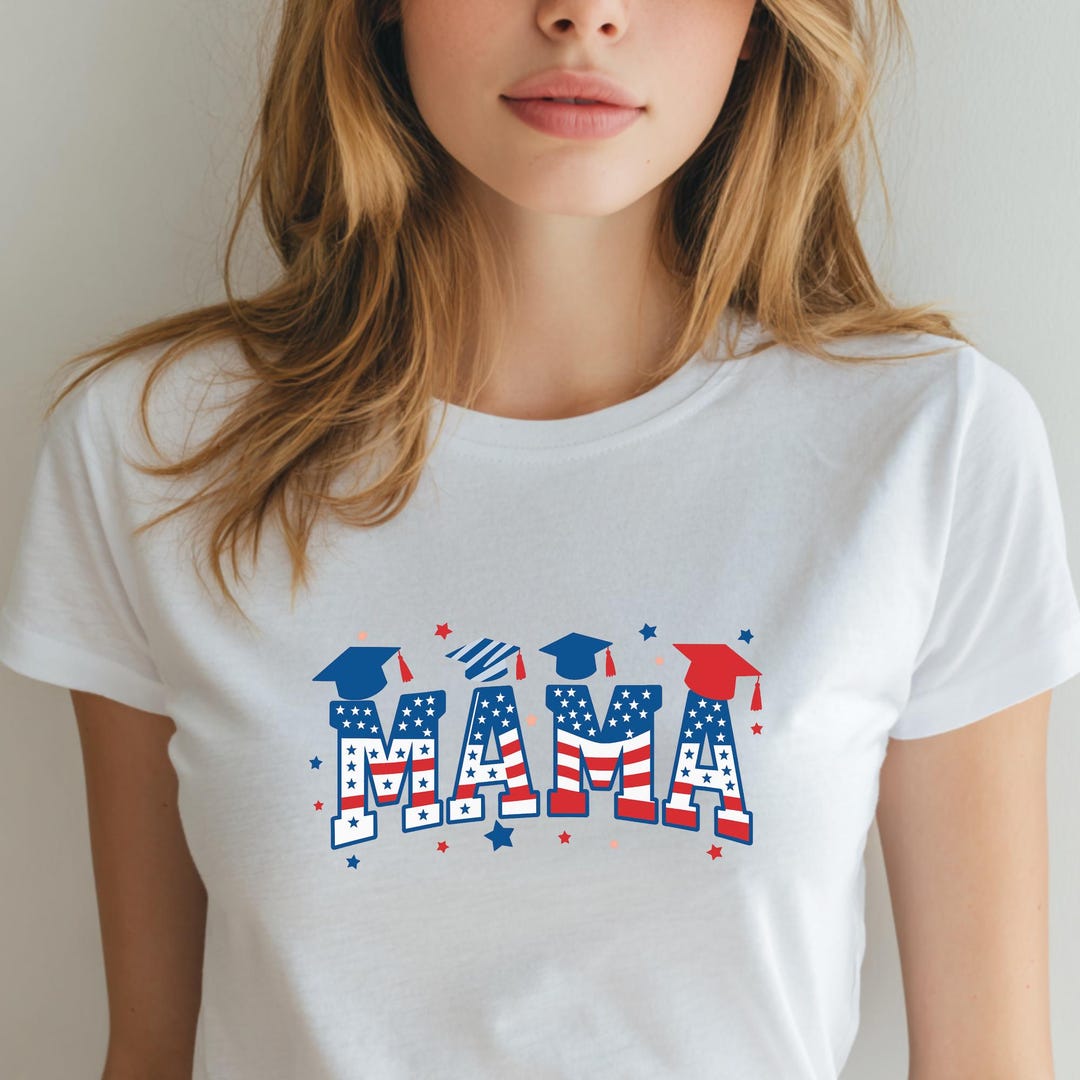 MAMA Graduation Png, Patriotic USA Mom Sublimation, Red White Blue ...