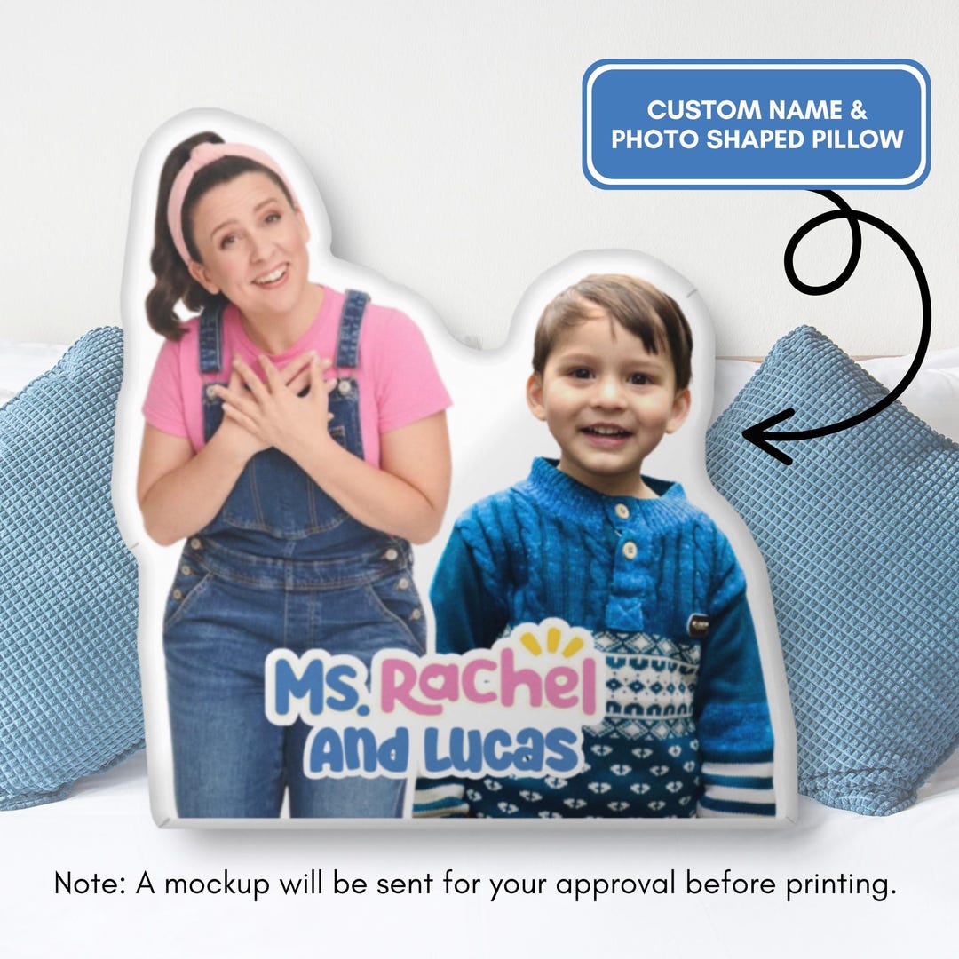 Custom Ms. Rachel Shaped Pillow With Name & Photo | Personalized Hug ...