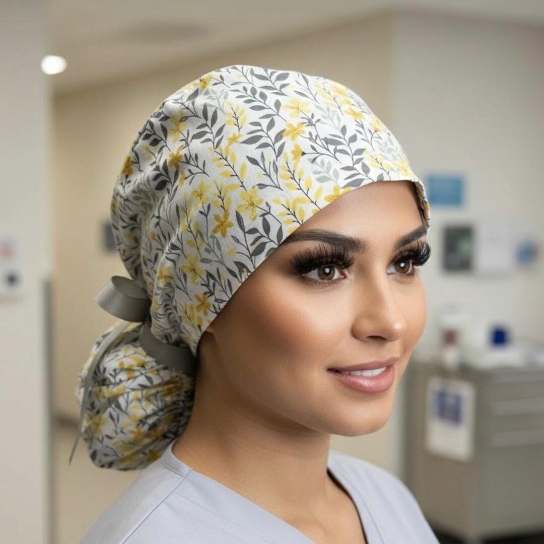 Surgical Scrub Cap With Ponytail Nurse Uniform Hat for Operating Room ...