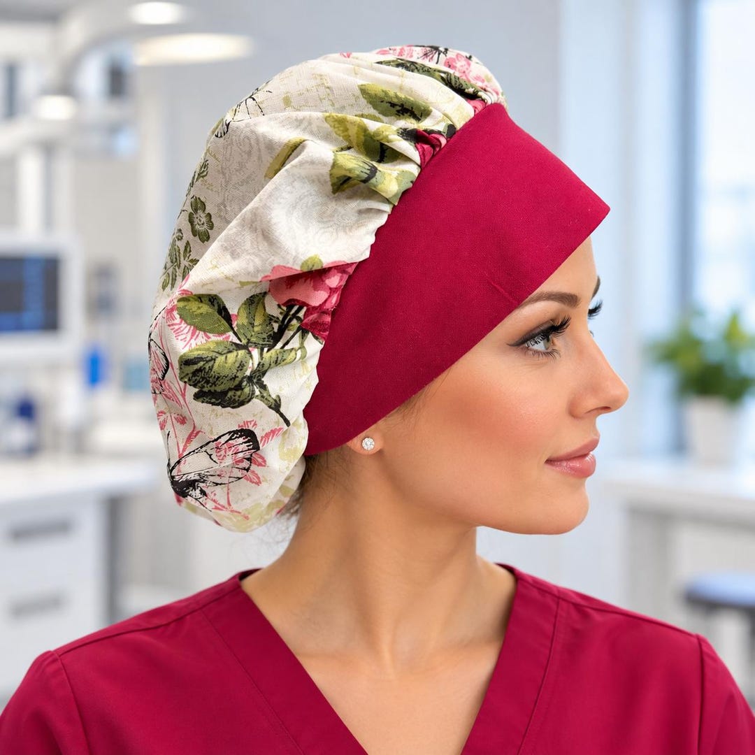 Bouffant Style Medical Surgical Scrub Cap Nursing Uniform Operating ...