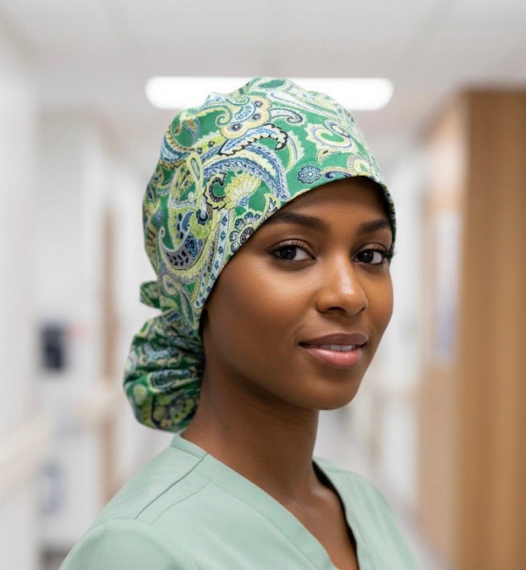 Surgical Scrub Cap With Ponytail Nurse Uniform Hat for Operating Room ...