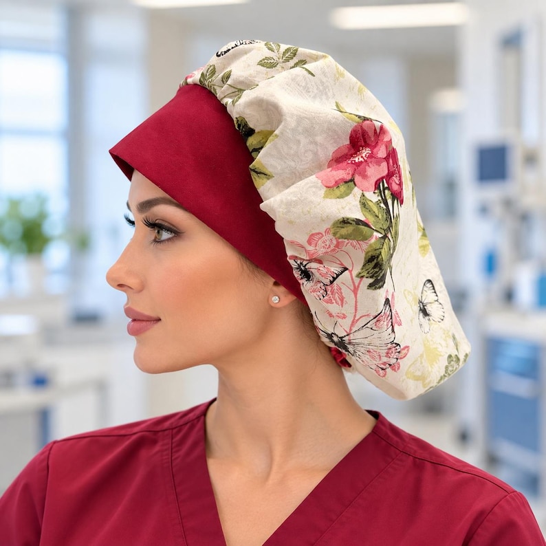 Bouffant Style Medical Surgical Scrub Cap Nursing Uniform Operating ...