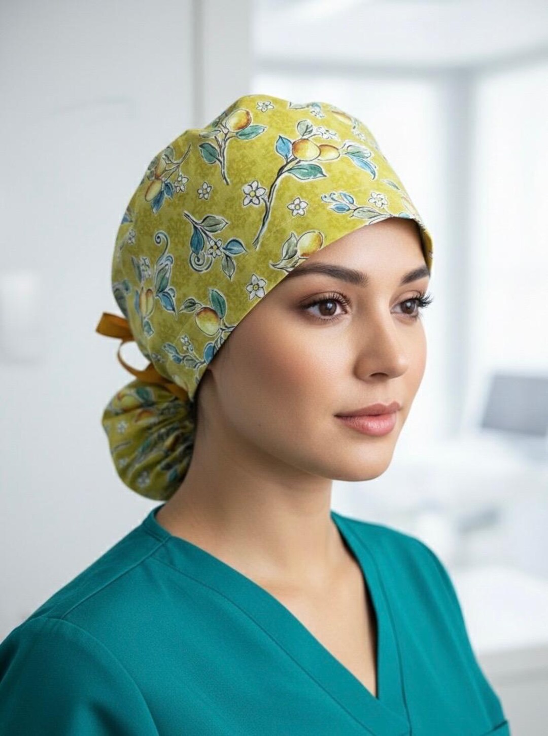 Ponytail Surgical Scrub Cap for Long Hair Nurse Uniform Hat for ...