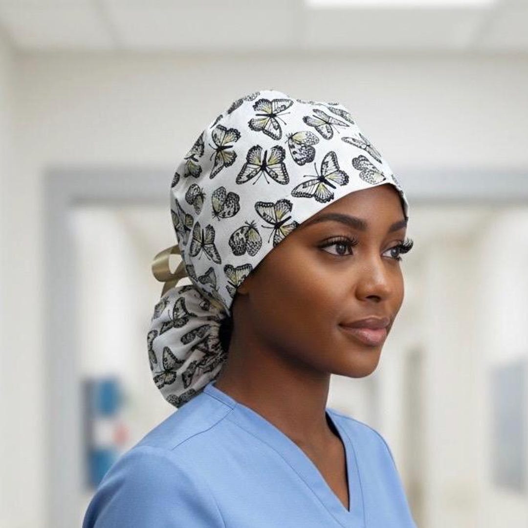Surgical Scrub Cap With Ponytail Nurse Uniform Hat for Operating Room ...