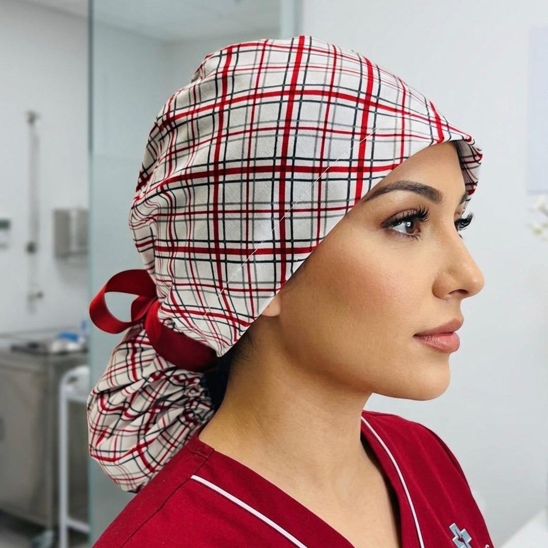 Surgical Scrub Cap With Ponytail Nurse Uniform Hat for Operating Room ...