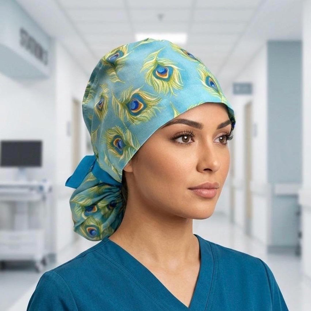 Surgical Scrub Cap With Ponytail Nurse Uniform Hat for Operating Room ...