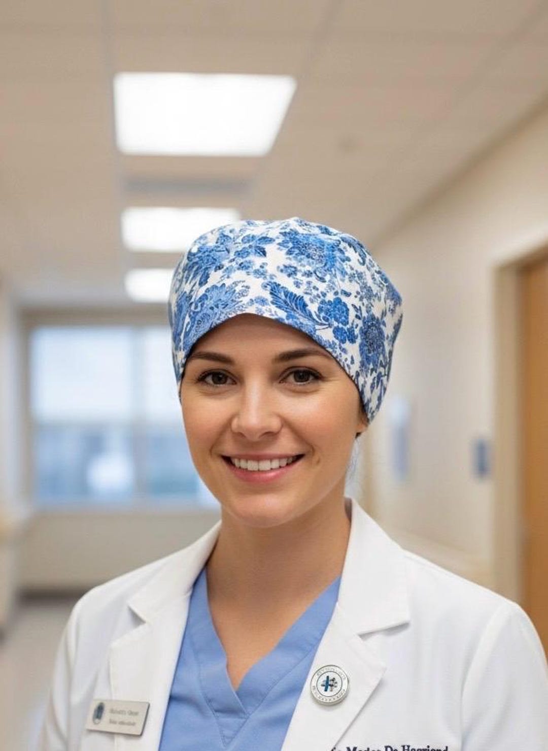 Euro Style Surgical Scrub Cap Nurse Uniform Hat for Surgeon - White ...