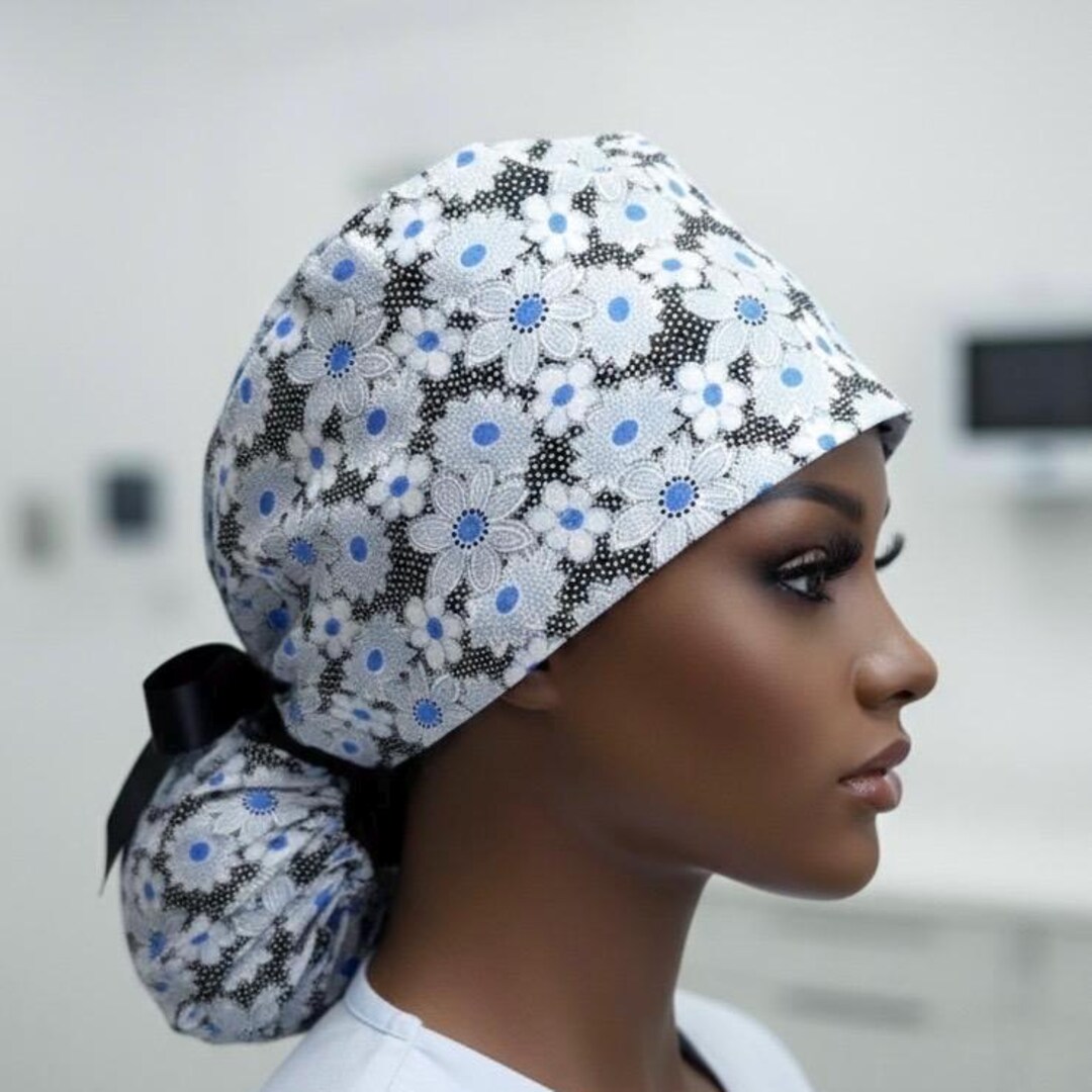 Surgical Scrub Cap With Ponytail Nurse Uniform Hat for Operating Room ...