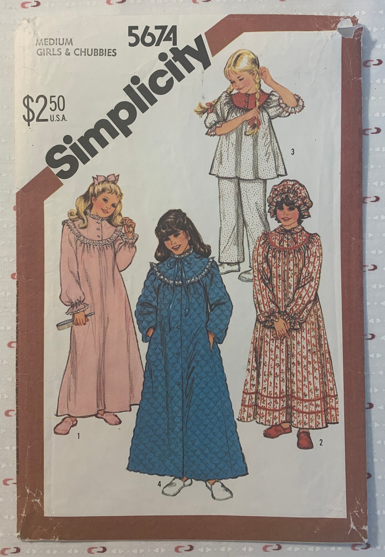 Girls and Chubbies' Nightgown, Pajamas, Robe and Hat Sewing Pattern ...