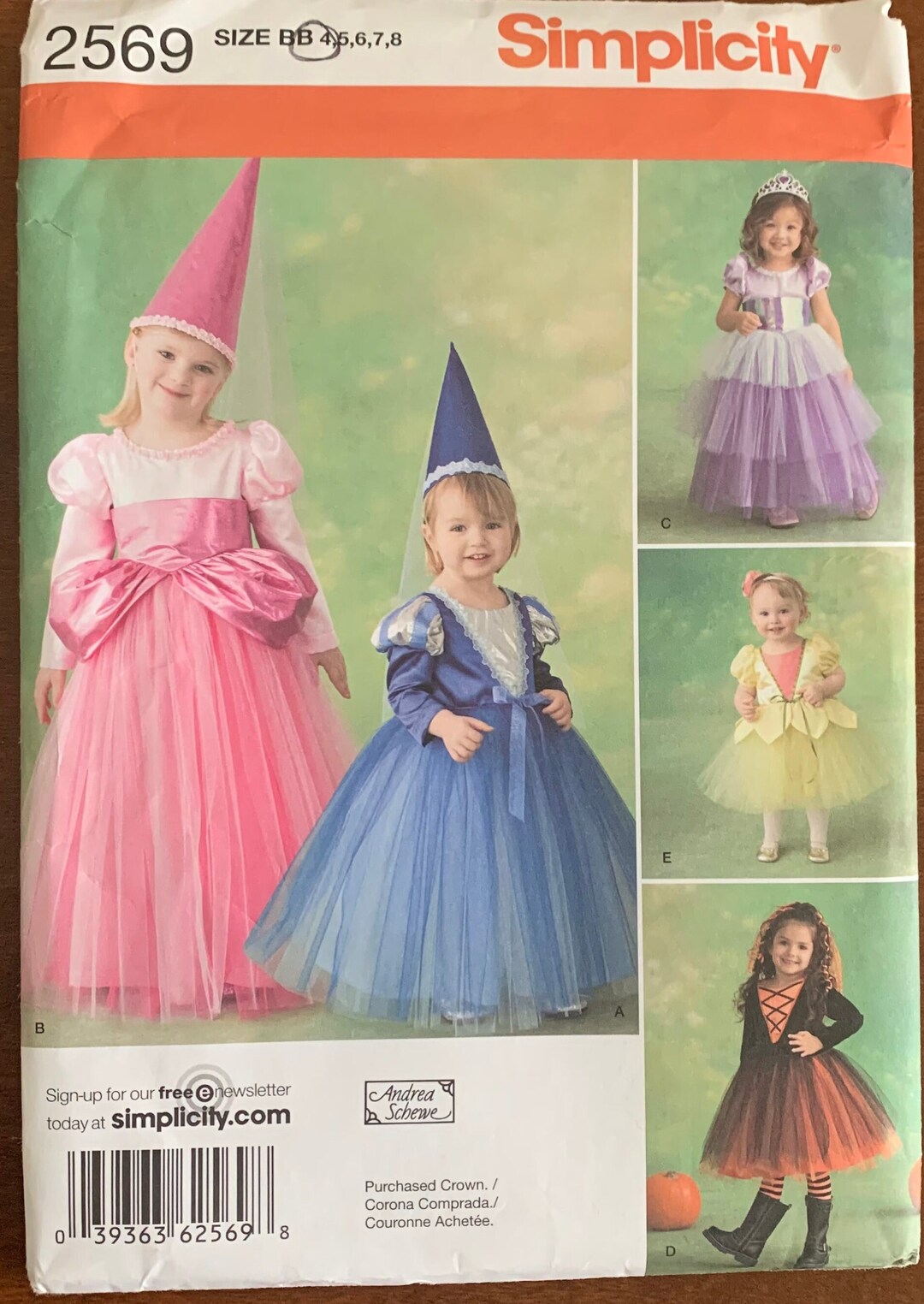 Simplicity 2569 Sewing Pattern Princess Dress Halloween Costumes Girls ...