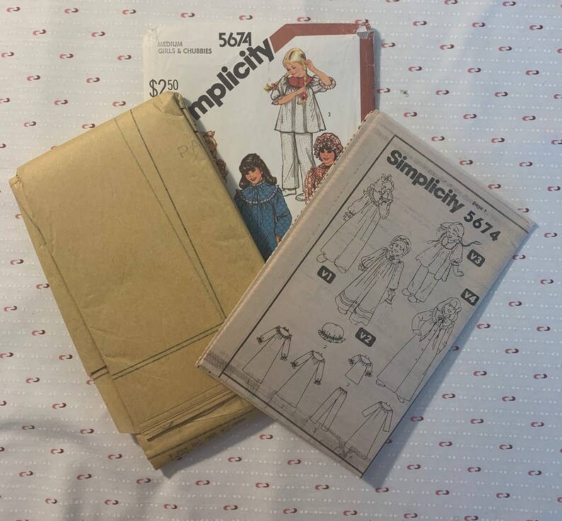 Girls and Chubbies' Nightgown, Pajamas, Robe and Hat Sewing Pattern ...