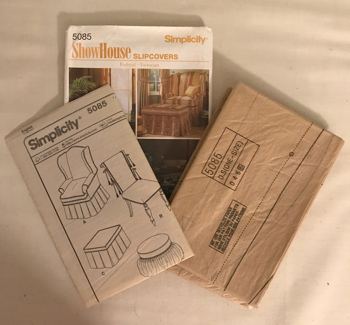 Chair and Ottoman Slipcovers Sewing Pattern Victorian | Etsy