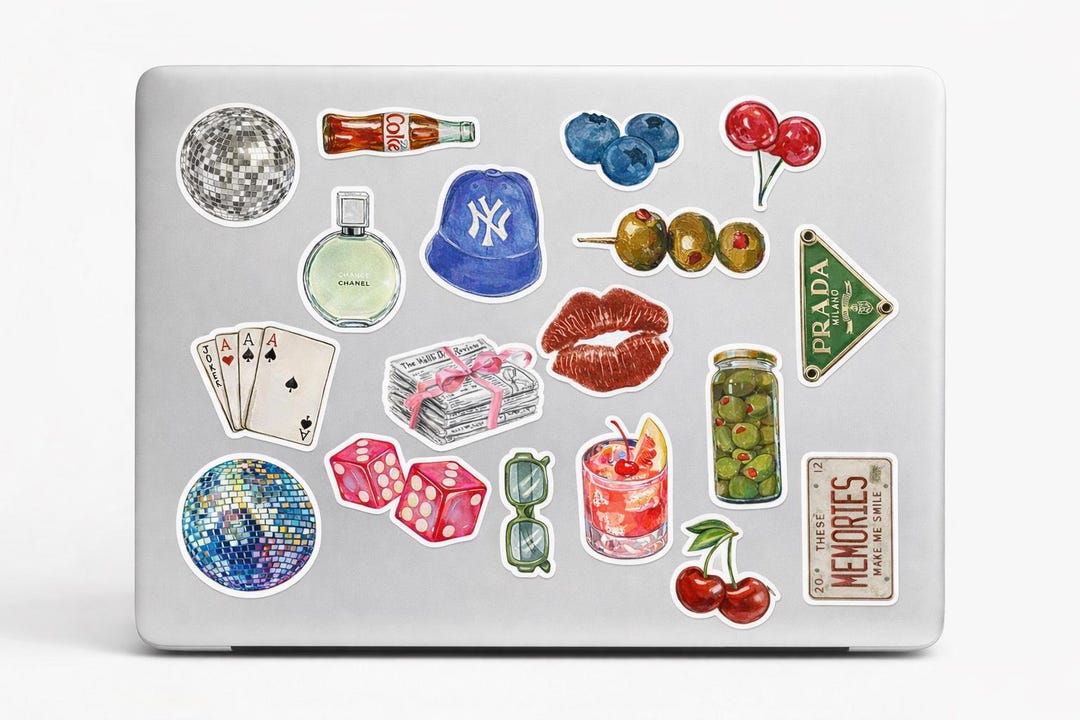 Vintage City Girl Sticker Pack | Retro Icons, Fashion, Cocktails ...