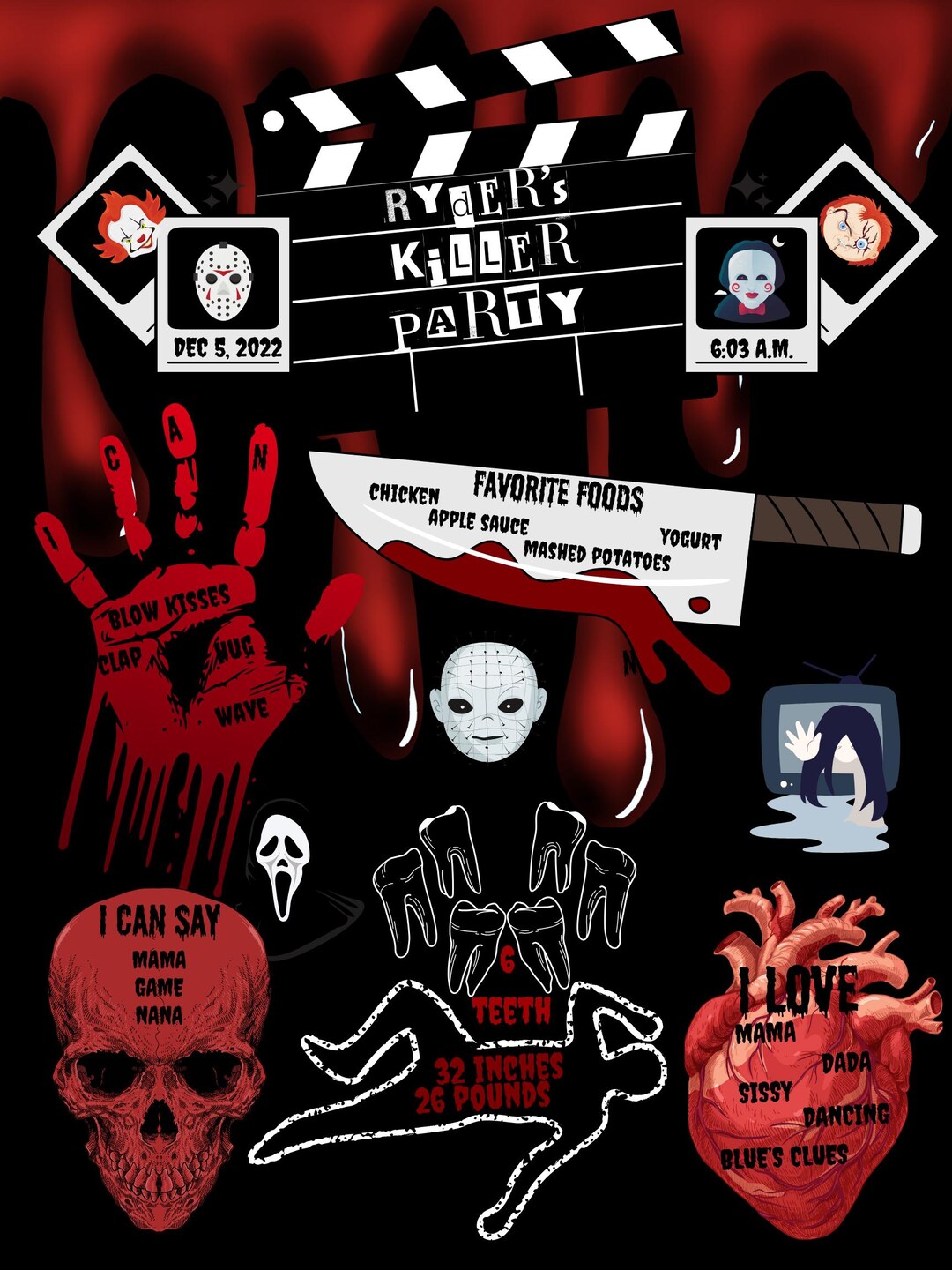 Killer Party Birthday Poster - Etsy