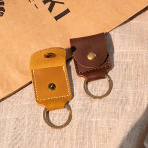 Embossed Initials Ring Holder, Travel Ring Case Keychain, Leather Ring ...
